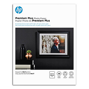 HP Premium Plus Photo Paper, Satin, 8.5x11 in, 50 sheets (CR667A)