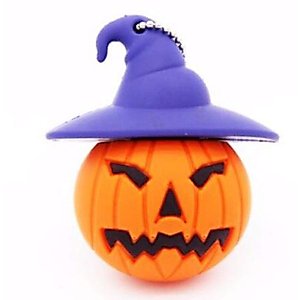 2.0 Halloween Pumpkin Purple Witch Hat 64GB USB External Hard Drive Flash Thumb Drive Storage Device Cute Novelty Memory Stick U Disk Cartoon