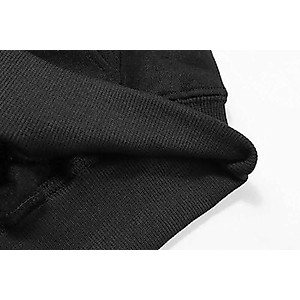 SIMZRA Youth Tracksuit Pullover Hoodie Jogging Pants Set 2 Pieces Sweatsuit for Boys Girls, Black, L