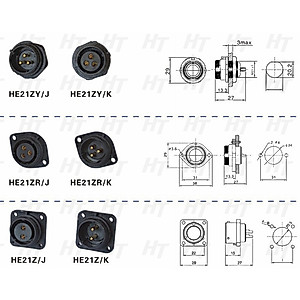 HangTon SD20 Female Male Connector 2 Pin Quick Disconnect Waterproof Right Angle Cable Plug Panel Mount Socket, 25A Power 14 AWG