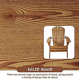 BSTOPHKL Outdoor Adirondack Chair,Set of 2 Folding Wooden Adirondack Lounger Chair,All-Weather Chair Fire Pit Chairs Seating Accent Furniture Wood Chairs for Patio Chair Lawn Chair - Natural