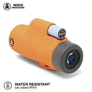 Nocs Provisions Zoom Tube 8x32 Monocular, 8X Magnification Telescope, Bak4 Prism, Wide Field of View for Bird Watching, Backpacking & Wildlife Viewing - International Orange