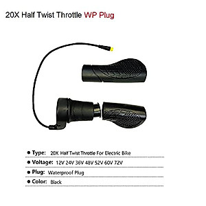 通用 Electric Bicycle Right/Left Handle Wuxing 20X Half Twist Throttle 24V 36V 48V 60V 72V 3pin Waterproof Connector for E Bike Conversion kit Accelerator