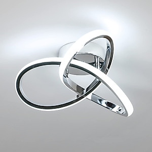 DELIPOP LED Ceiling Light, Acrylic Modern Celing Light Fixture, 22W 6500K Metal Curved Creative Design Hallway Light Fixtures Ceiling Lamp for Hallway Kitchen Bathroom Attic Aisle Staircase Bedroom