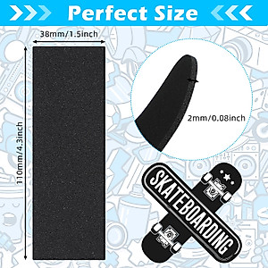 Epakh 48 Pieces Fingerboard Foam Grip Tape Adhesive Foam Tape Black Non Slip Foam Grip Tape for Fingerboards, 2 x 38 x 110 mm