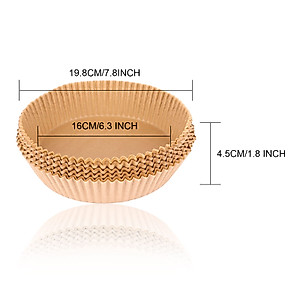 120 Pcs Healthy and Safe Air Fryer Disposalbe Paper Liner 6.3 Inch, High Heat Resistant Airfryer Parchment Liners, Air Fryer Paepr Liners Round That Doesn't Affect Food Taste