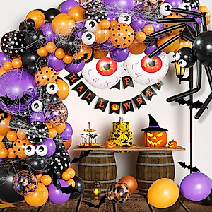 132 Pcs Halloween party decorations Balloon Garland Arch Kit party supplies Supplies Scary Plastic Bloodshot Eyeballs for Indoor Outdoor with Halloween Birthday