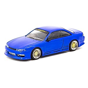 Vertex Silvia S14 RHD (Right Hand Drive) Blue Metallic Global64 Series 1/64 Diecast Model Car by Tarmac Works T64G-018-BL
