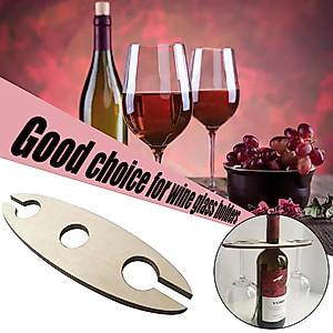 NeDengGHY Wine Rack with Glass Holder Natural Wood Wine Bottle and Glass Holder Handmade Wooden Counter Stand for Wine Two Glasses and Bottle