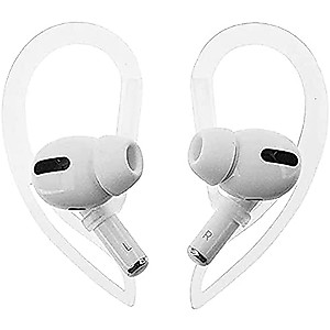 ALXCD Earhook Ear Tips Replacement for Air Pods Pro, 1 Pair Over-Ear Soft Silicon Ear Hook & 2 Pairs in-Ear Silicone Ear Tips in 1 Set [Anti Lost] [Anti Slip], Fit for Air Pods Pro (1C+2S) White