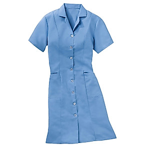 Red Kap Women's Standard Short Sleeve Work Dress, Light Blue, Small