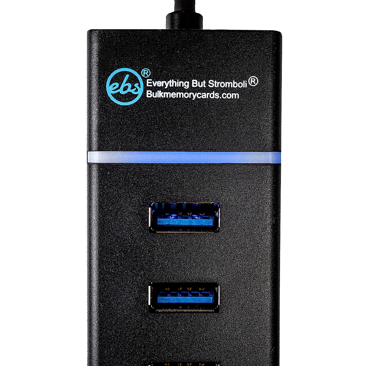 Everything But Stromboli 4-Port USB 3.0 Type-A Flash Drive Hub 3.0 USB 20 inch Cable, Tool Free Type, Read/Write speeds up to 600MB/s, Works with Samsung, PNY, Kingston, SanDisk Thumb Drives