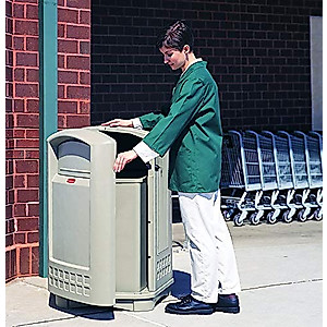 Rubbermaid Commercial Products 50-Gallon Untouchable Square Trash/Garbage Can for Offices/Stores/Restaurants, Blue Recycling (FG395973BLUE)