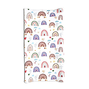 Rainbow World Crib Sheet and Baby Diaper Changing Pad Cover