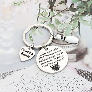 WSNANG Bowler Gift Bowling Partner Gift Bowling Bestie Keychain Bowling Team Gifts Bowling Lover Gifts (Bowling Roll K)