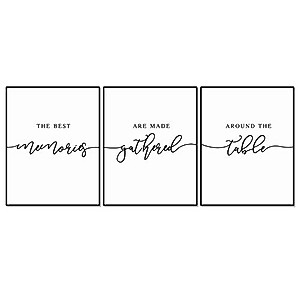Kitchen Wall Decor The Best Memories Are Made Gathered Around The Table Living Room Dining Room Wall Art Farmhouse Style Set of 3 Prints 11x14inch Unframed
