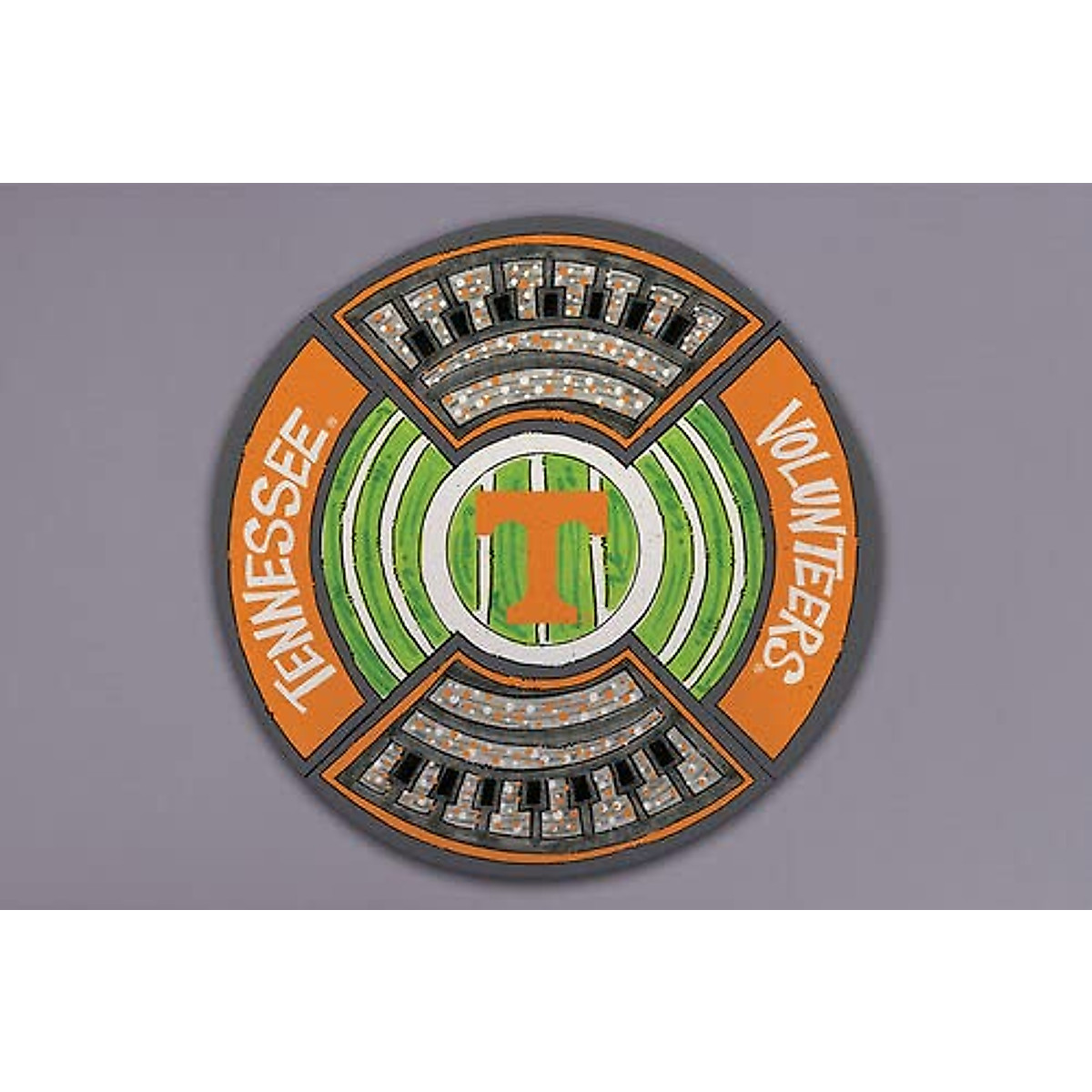 Magnolia Lane University of Tennessee The Volunteers Football Stadium Heavyweight Melamine Round Platter, 13.5-inch Diameter, Kitchen Accessories