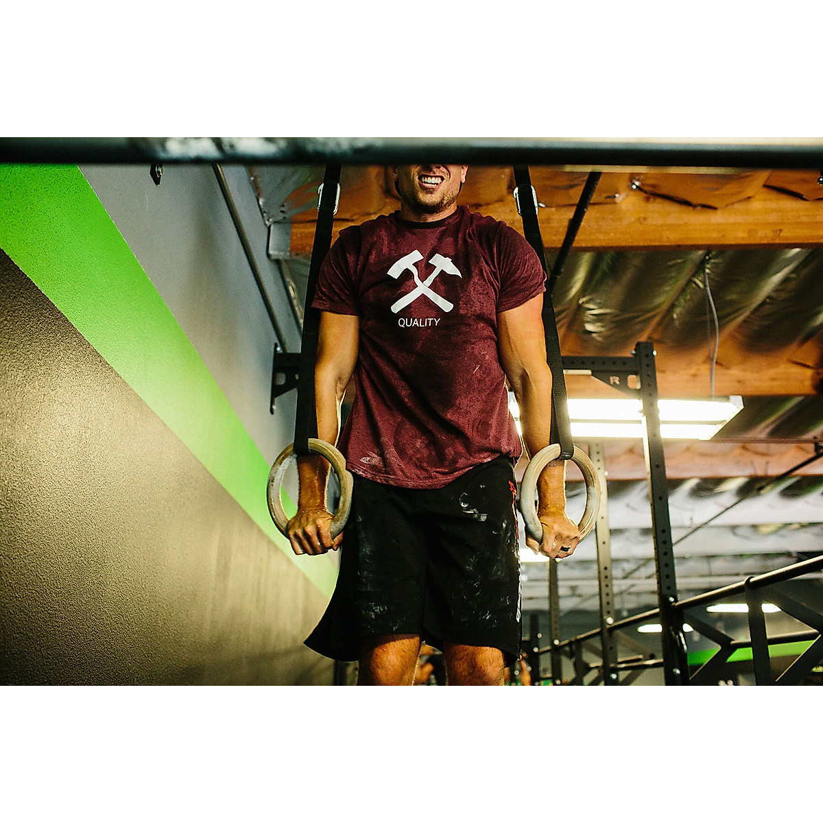 QALO Men's Classic Rubber Silicone Ring, Rubber Wedding Band, Breathable, Durable Rubber Wedding Ring for Men, 8.5mm Wide 2.5mm Thick, Black, Size 14