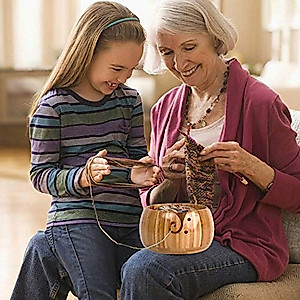 Dumta Dustproof Natural Wooden Wool Yarn Storage Bowl Crochet Knitting Needle Storage Holder Knitting Supplies Organizer