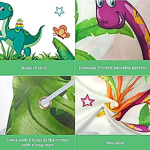 Ayearparty Dinosaur Backdrop for Boys Birthday Dino Themed Party Decorations Scales Photography Photo Studio Booth Banner Kids Baby Happy Birthday Background 71 x 43 Inch
