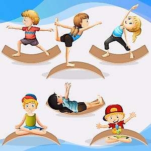 Balance Board Kids, 35 Inches Wobble Board for Kids Toddlers, Open Ended Montessori Waldorf Learning Toy, Gifts for 3 4 5 6 7 8 Year Old Boys Girls Kids Birthday & Christmas Stocking Stuffers