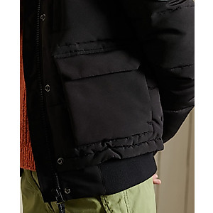 Superdry Womens Everest Bomber Jacket, Zip And Popper Fastening Black Size 12