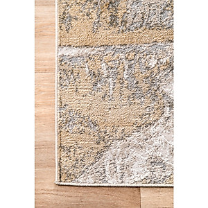 nuLOOM Contemporary Abstract Leora Area Rug, 8x10, Gold