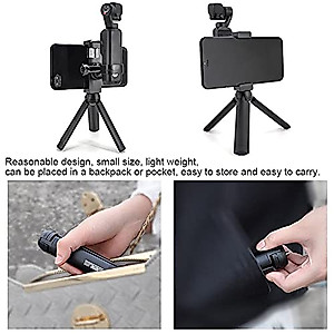 Mini Tripod Phone Tripod,Portable Table Tripod Cold Shoe Base Phone Clip Set Desk Tripod with 1/4'' Screw & Silicone Pad,for Phone Action Camera