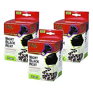 Zilla Night Black Incandescent Spot Heat Bulb 75 Watt (3 Pack)