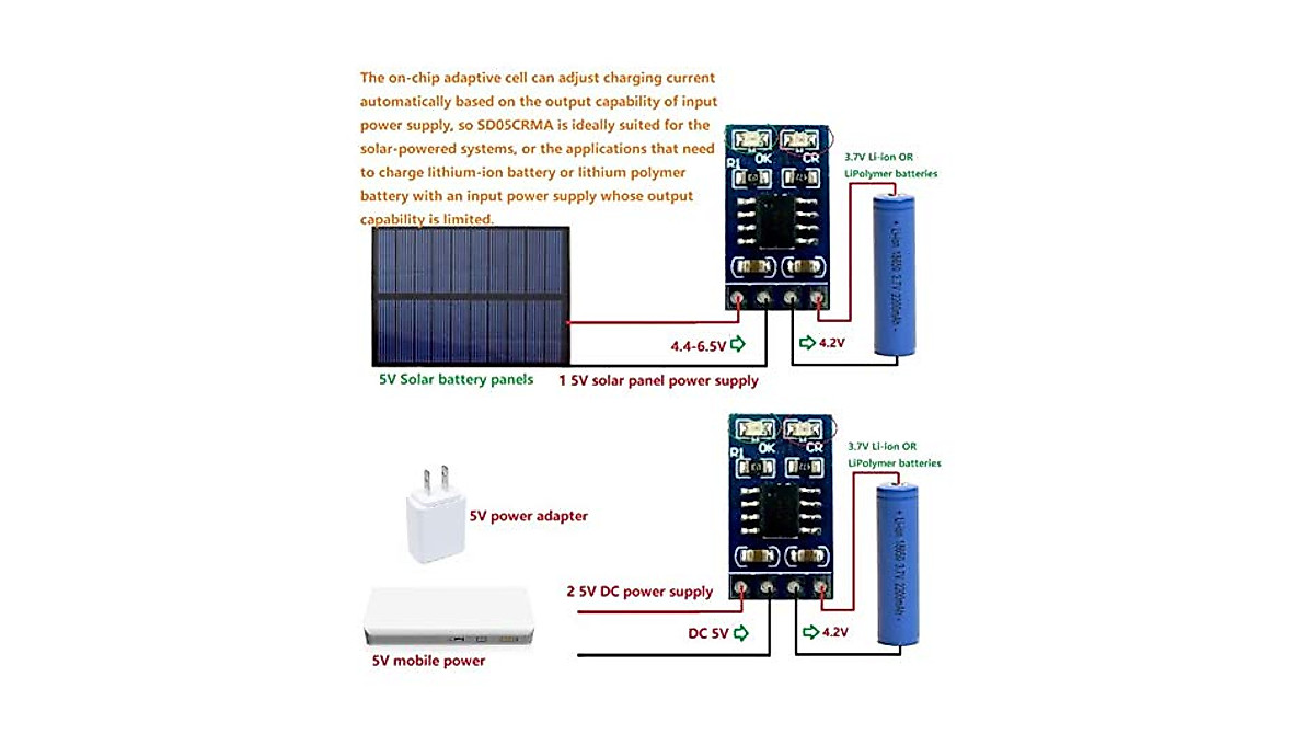 3.7V Battery Solar Charger Module - Efficient Power Solution