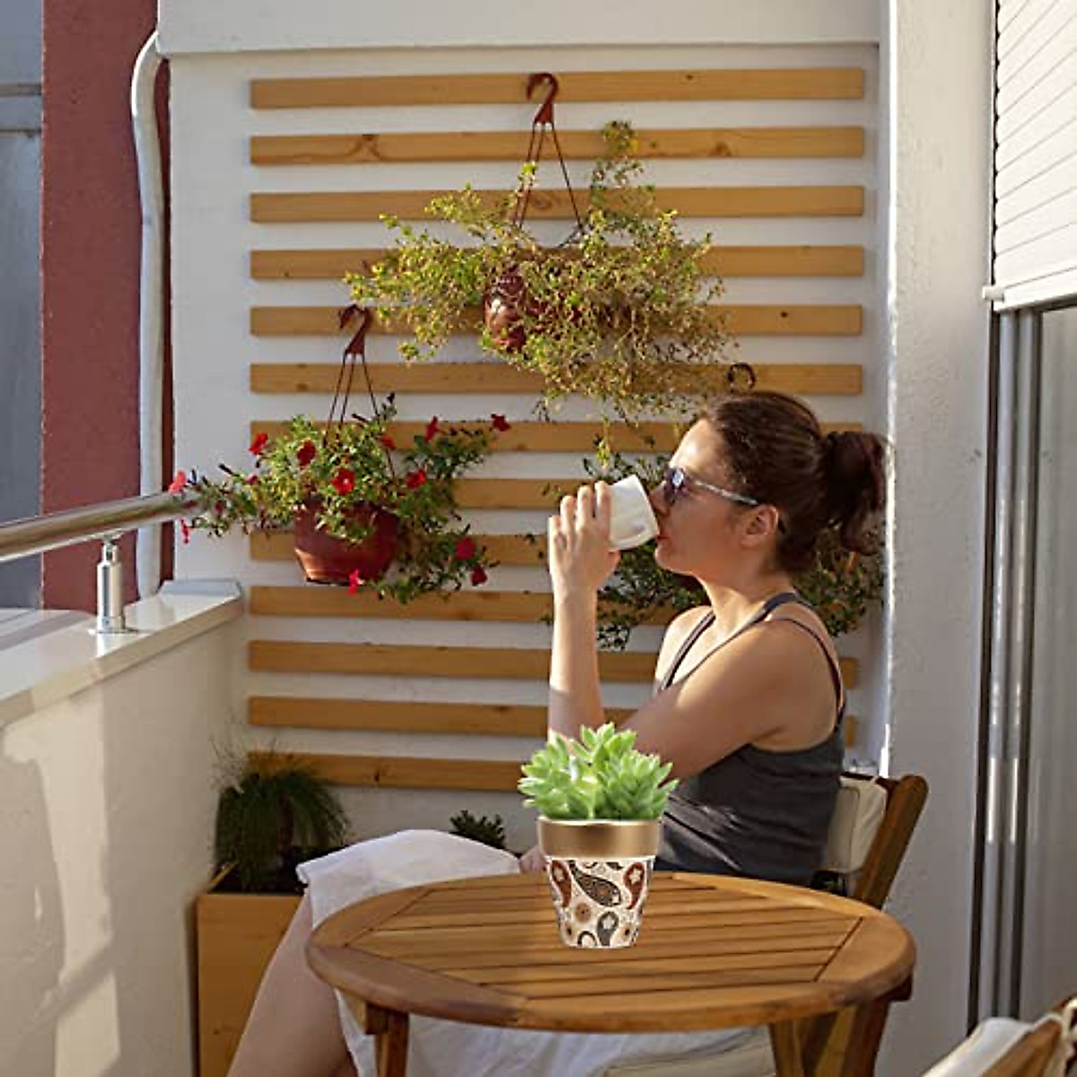 Happyyami Vintage Decor Vintage Ceramic Succulents Planter Flower Pot Pen Pencil Cup Brush Holder Desk Organizer Mini Candy Bowl Ashtray Bonsai Container for Home Garden Office Decor