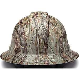 Pyramex Ridgeline Full Brim Hard Hat, 4-Point Ratchet Suspension, Matte Camo Pattern