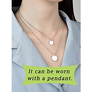 SILBERTALE 1.5mm Thin 925 Sterling Silver Italian Figaro Chain Necklace 14 inch