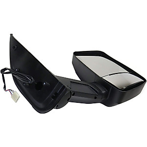 Kool Vue Mirror Set Compatible with 2003-2014 Ford E-150, 2003-2005 E-150 Club Wagon, 1992-2002 E-150 Econoline, Towing, Power, Heated, Textured Black, Manual Folding, Single Arm
