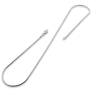 PORI JEWELERS 925 Sterling Silver Italian Magic Snake Chain Necklace - 16"-30" (20, 1.2MM, Silver)