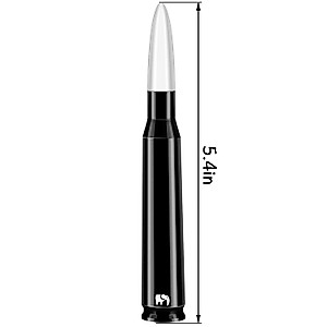 ONE250 50 Cal Caliber Bullet Style Antenna, Compatible with All Dodge RAM Trucks (RAM 1500, RAM 2500 or RAM 3500 1994-2024) - Designed for Optimized FM/AM Reception (White)