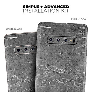 DesignSkinz Dark Silver Marble Swirl V8 Protective Vinyl Decal Wrap Skin Cover Compatible with The Samsung Galaxy S20 (Screen Trim & Back Glass Skin)