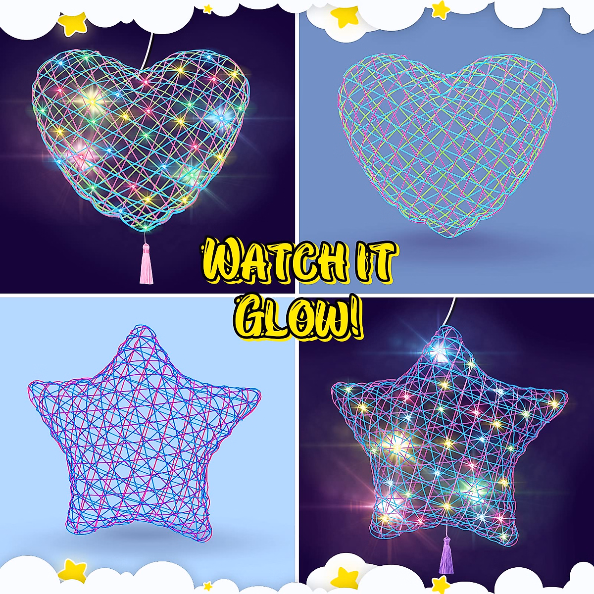 3D String Art Teen Girls Gifts 8 9 10 11 12 Year Old Girl Toys, Crafts for Girls and Boys Ages 8-12, DIY Lantern Arts & Craft Kits for Kids Christmas Birthday Gifts Girl Toys