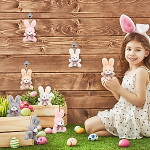 Zomiboo 12 Pcs Valentine Bear Animal Plush Toys 4 Inch Santa Hat Soft Cute Bear Dolls Sleeping and Playing Stuffed Toys Gifts for Xmas DIY Baby Shower Party(Pink, Apricot, Gray, White, Rabbit)