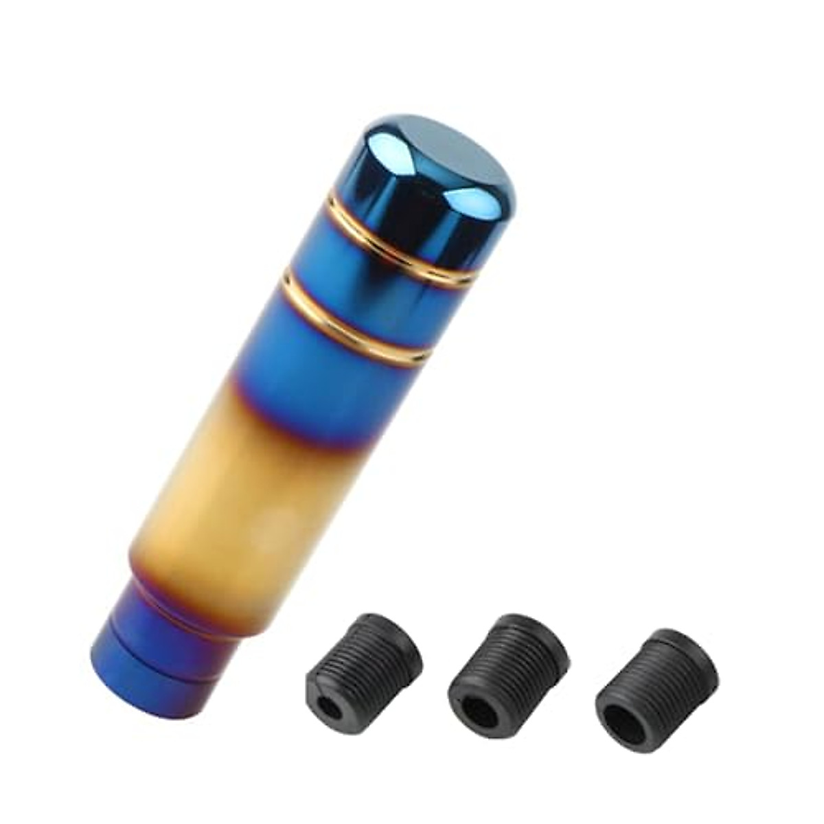 UGSHY 1 PC 5In Aluminum Alloy Heavy Weighted Shifter Knob, Metal Gear Stick Shifter Handle with Hread Adapters, Universal Weighted Gear Lever for Most Manual Automatic Transmissions (Baked Blue)