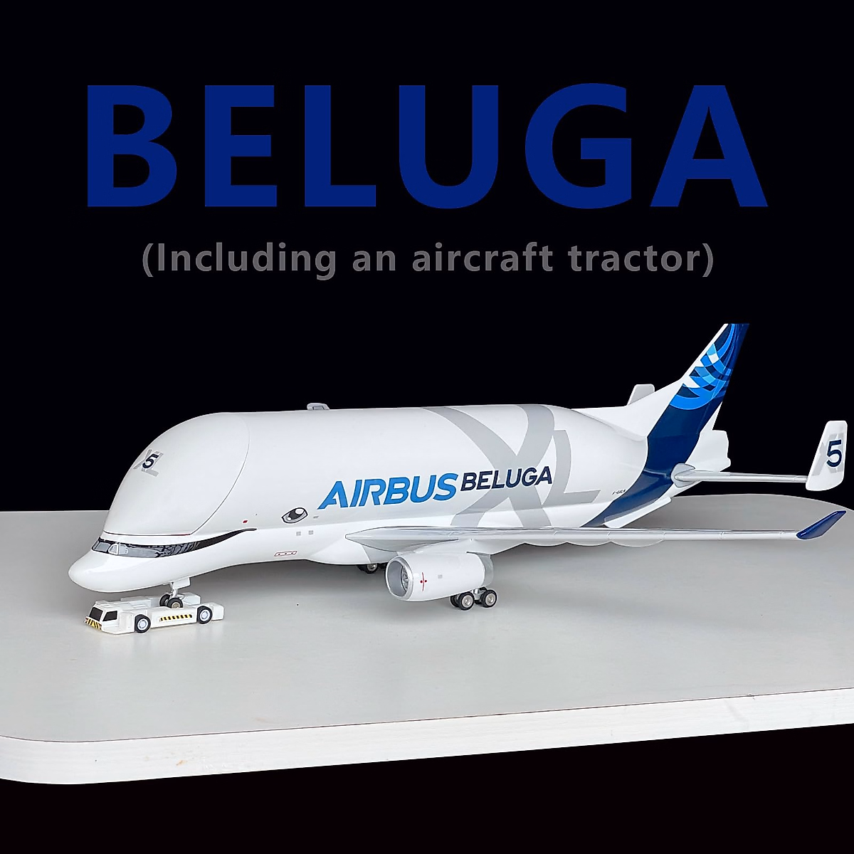 QOADXPC 1:150 Scale Airbus Super Beluga XL Transport Aircraft Model, 16.5 Inches Length, with Openable Cargo Bay - Ideal Gifts and Collectible Display Pieces