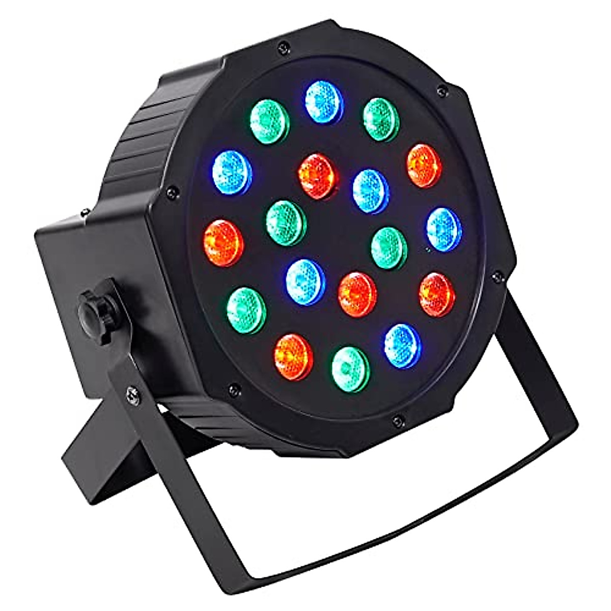 Rockville RockPAR50 LED RGB Compact Par Can DJ/Club DMX Wash Light+Dual Bracket, Black