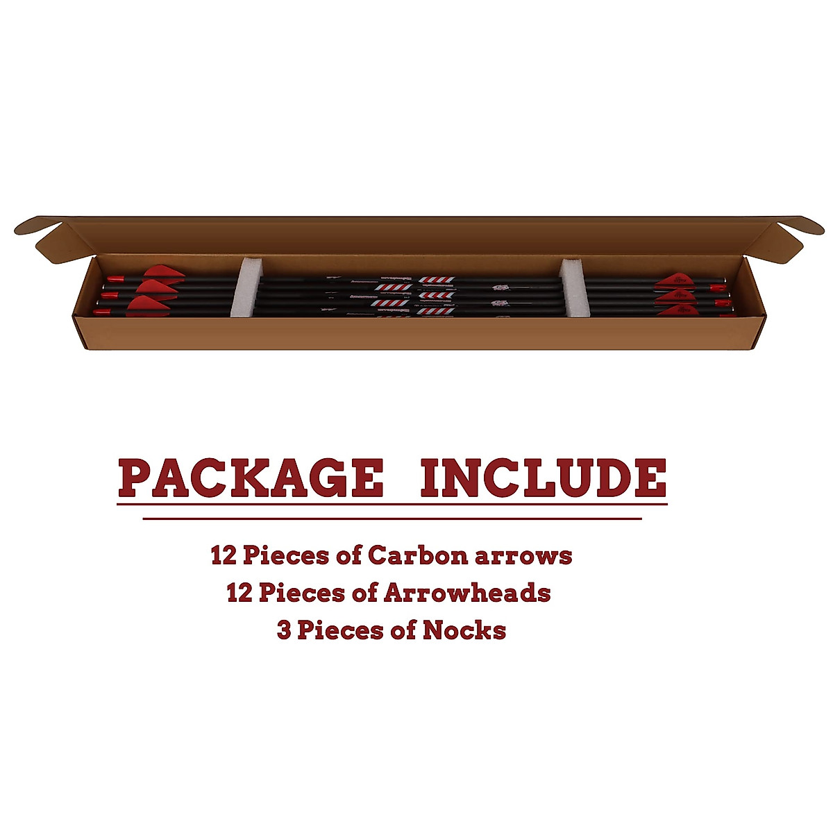 Hunting Archery Carbon Arrow 400 Spine with 2.5″ Vanes Removable Tips for Compound Bow &Recurve Bow (30 Inch)