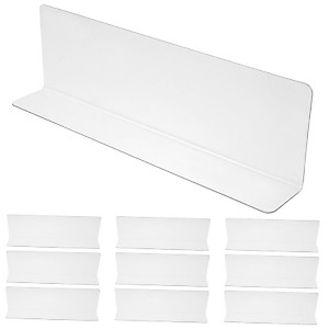 BUGUUYO 10pcs Dividing Partition L-Shaped Shelf Separator Closet Divider Closet Shelf Organizer Clear Bookshelf Separator Supermarket Shelf Dividers Plastic Shelves Towel PVC Vertical Tray