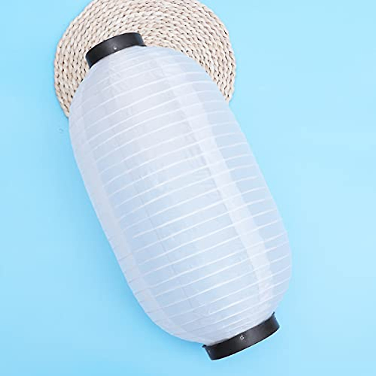 OSALADI Japanese Style Hanging Lantern White Blank Foldable Silk Sushi Lantern Waterproof Hanging Pendant for Traditional Festive Wedding Home Street Decor