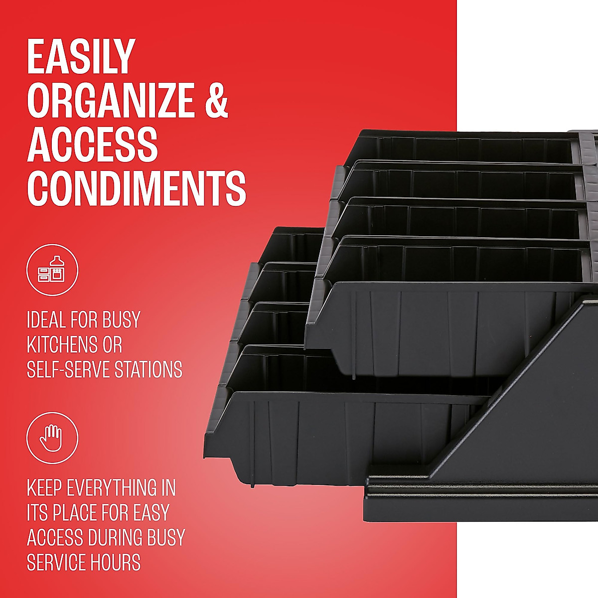 Cambro 8RS8110 Versa Black 8-Bin Organizer Rack Case of 1