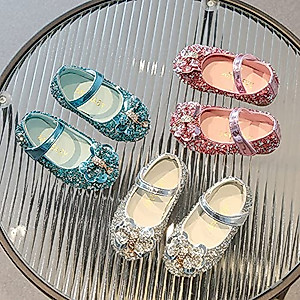 Children Shoes Fashion Band Diamond Flat Bottom Princess Shoes Fashion Bow Princess Shoes Soft Bottom Tennis Shoes Girl (Blue, 18-24 Months)