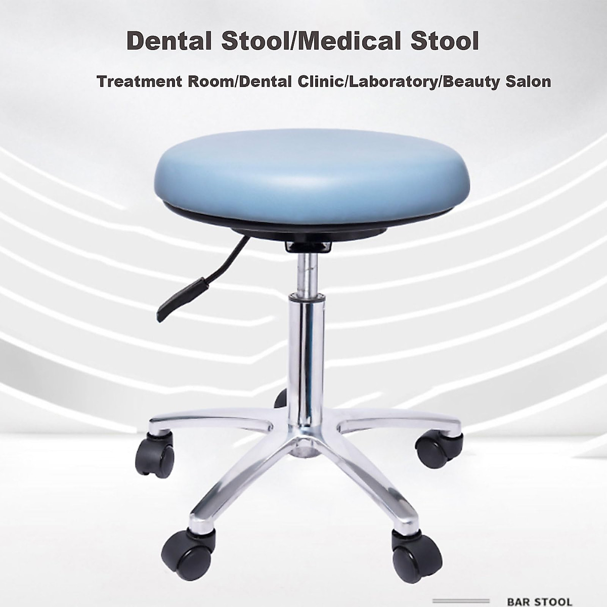 SFKLYU Round Rolling Stool Chair Stool Dentist Stool Adjustable Assistant Stool PU Leather for Office Dentist Shop Lab Salon and Home,64~61cm