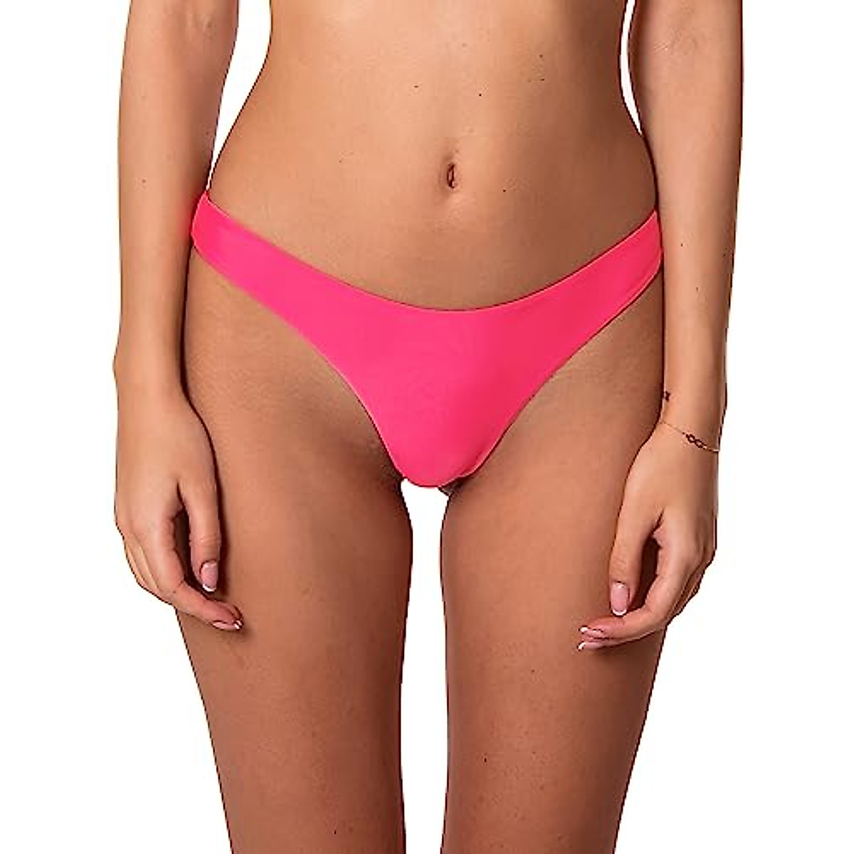 RELLECIGA Women's Watermelon Red Cheeky Brazilian Cut Bikini Bottom Size Medium