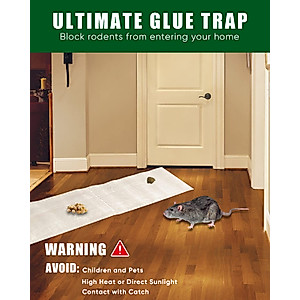 SEEKBIT 6 Pack Rat Sticky Traps Extra Large, Clear Mouse Glue Trap Sticky Trap for Mice and Rats, Enhanced Stickiness Trapping Pads Snakes Spiders Roaches for House Rodent Pest Control - 47.2x11